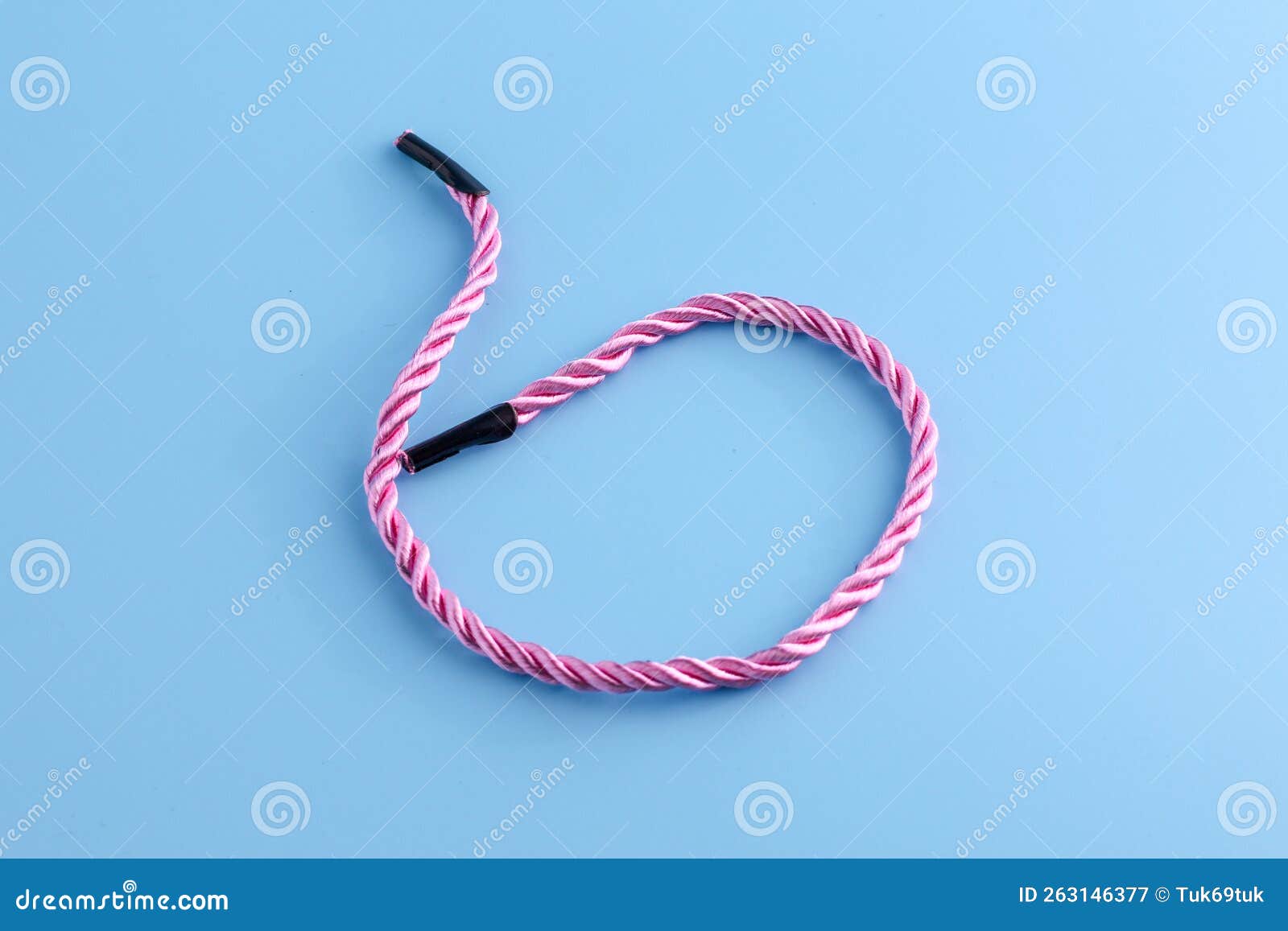 Blue Background Picture with a Pastel Pink Rope Stock Image - Image of ...