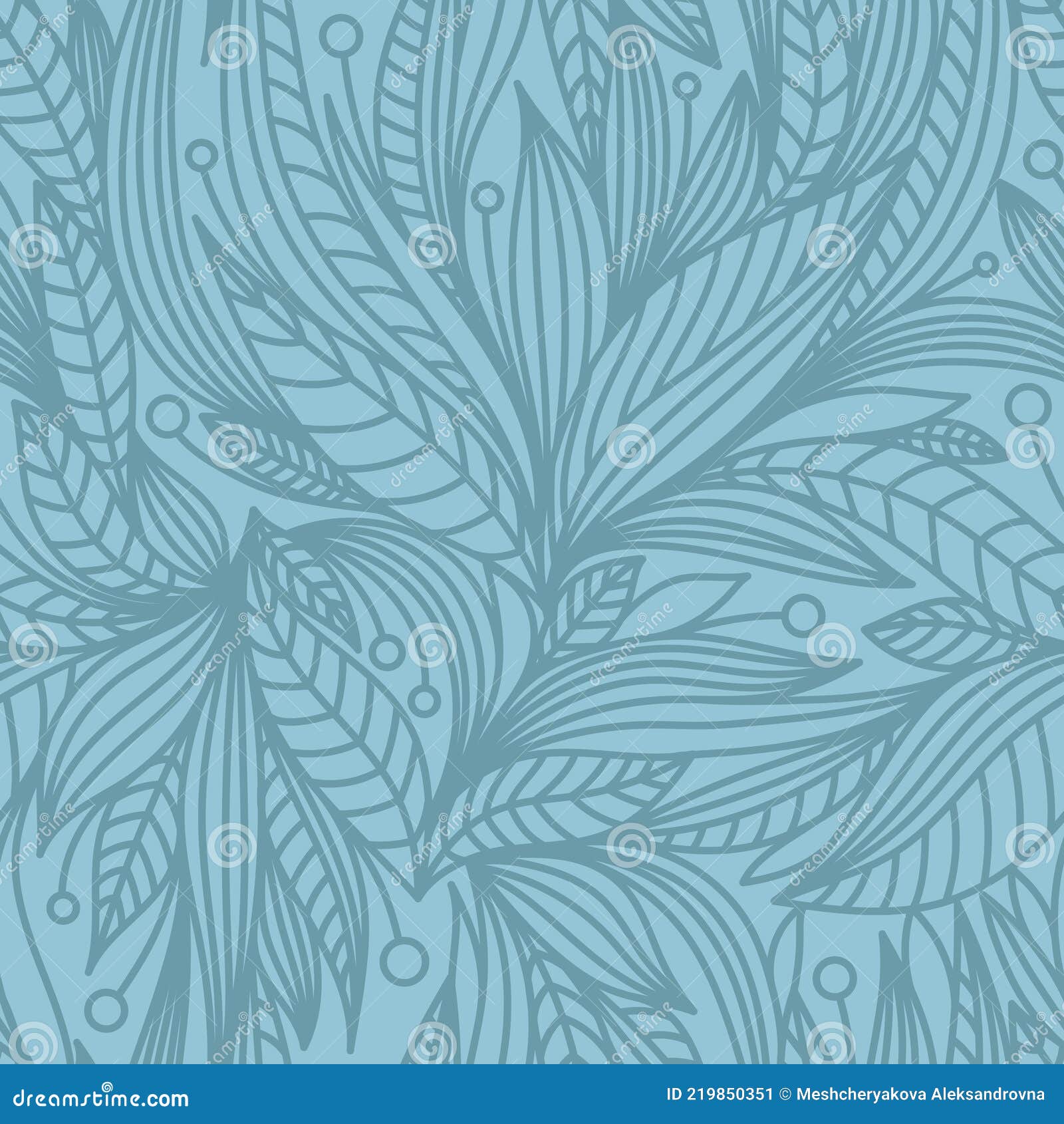 BLUE BACKGROUND with PLANT ELEMENTS Stock Vector - Illustration of ...