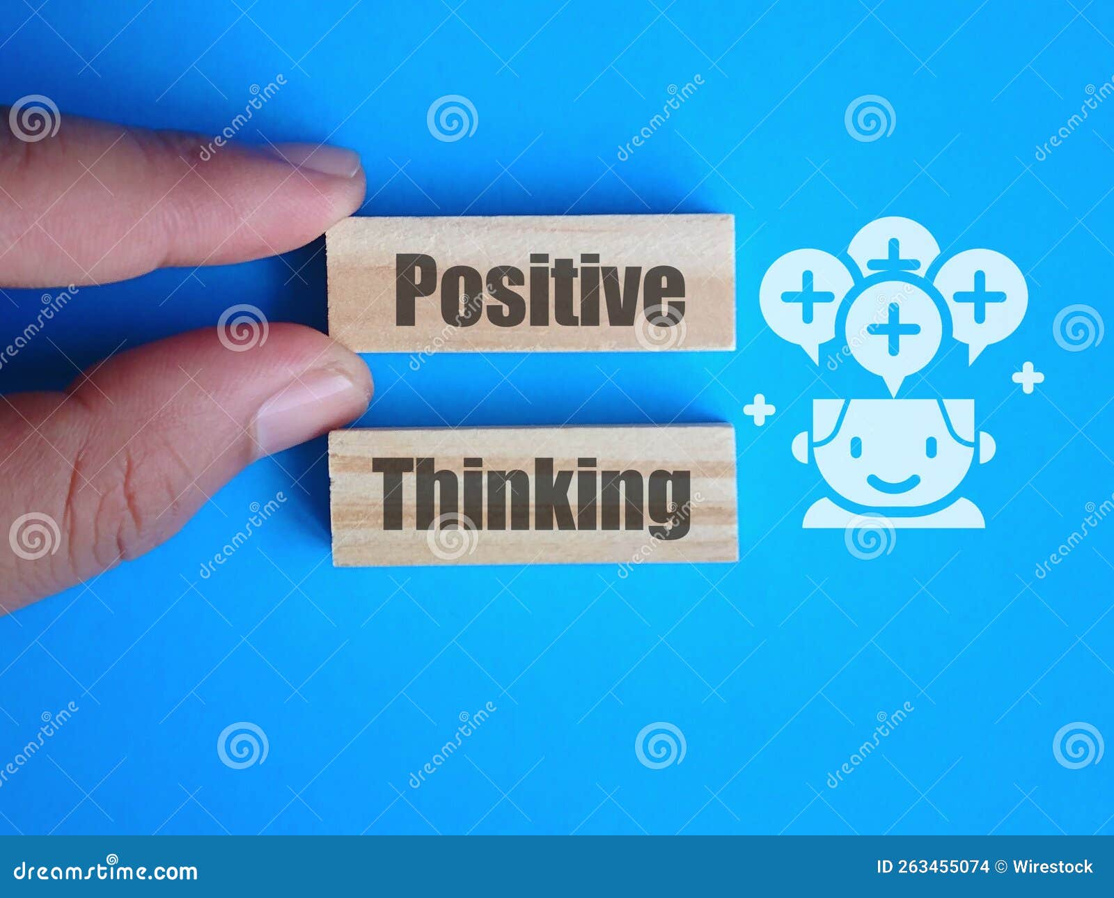 Blue Background of Positive Thinking Stock Illustration - Illustration ...