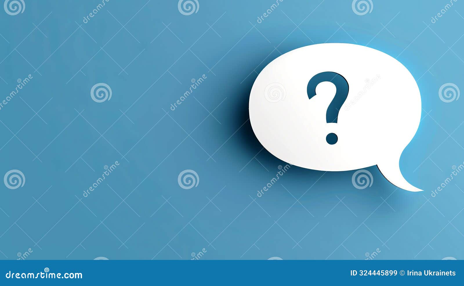 Blue Background with Question Mark in Speech Bubble. Simple ...