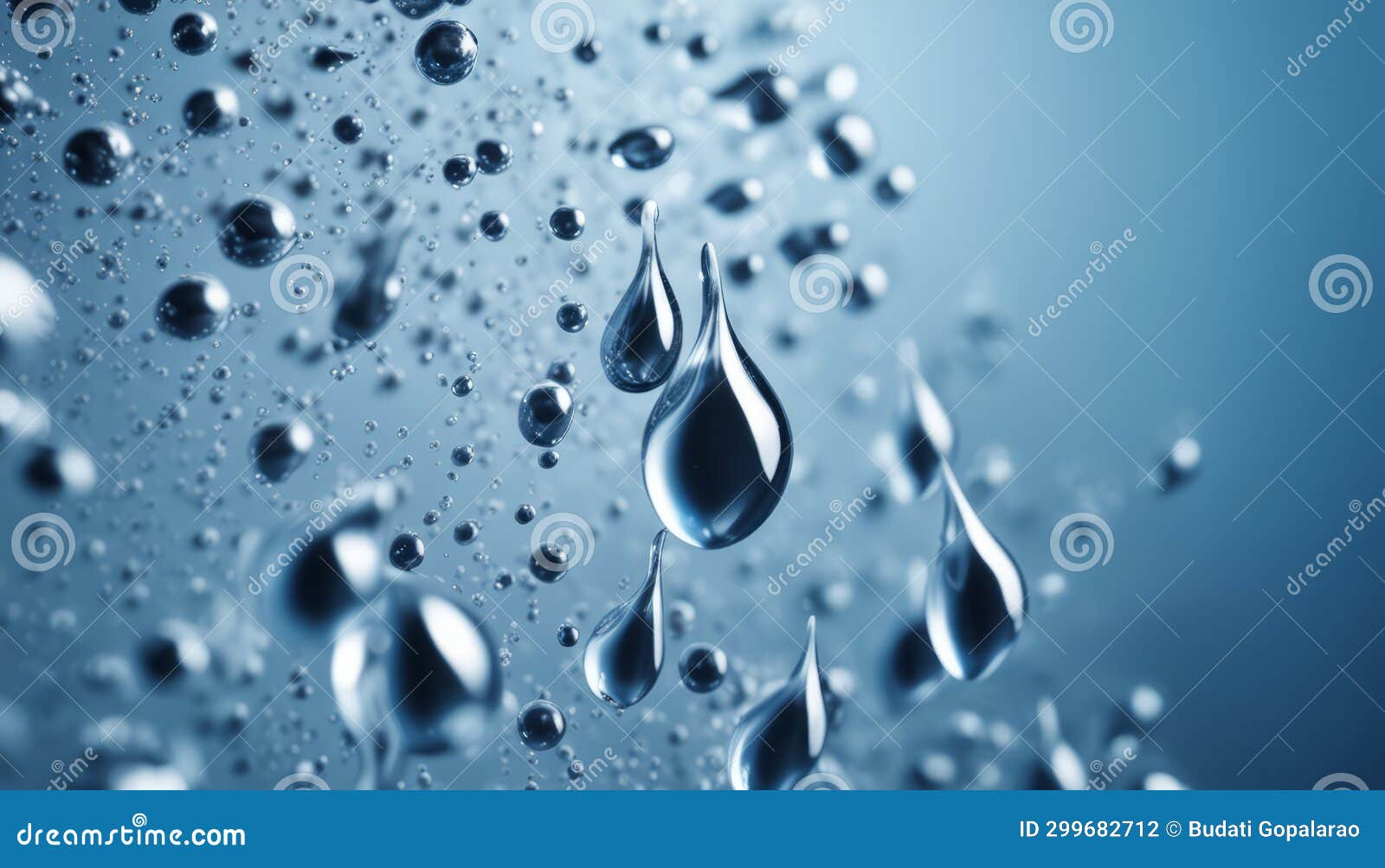 A Blue Background with Raindrops Falling from the Sky Stock ...