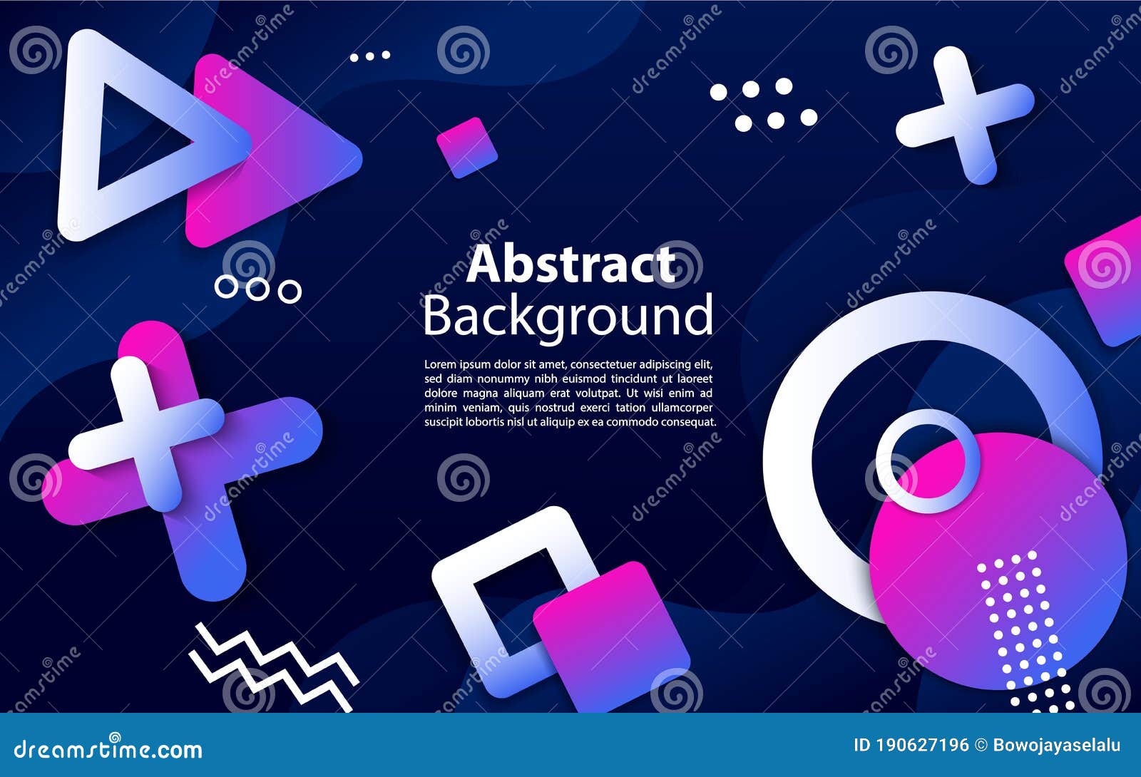 Blue Background with Random Geometric Shape Design. Creative Modern ...