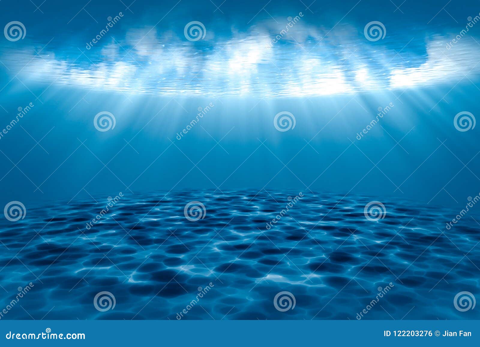 3d Rendering, Blue Ocean Background Stock Illustration - Illustration ...