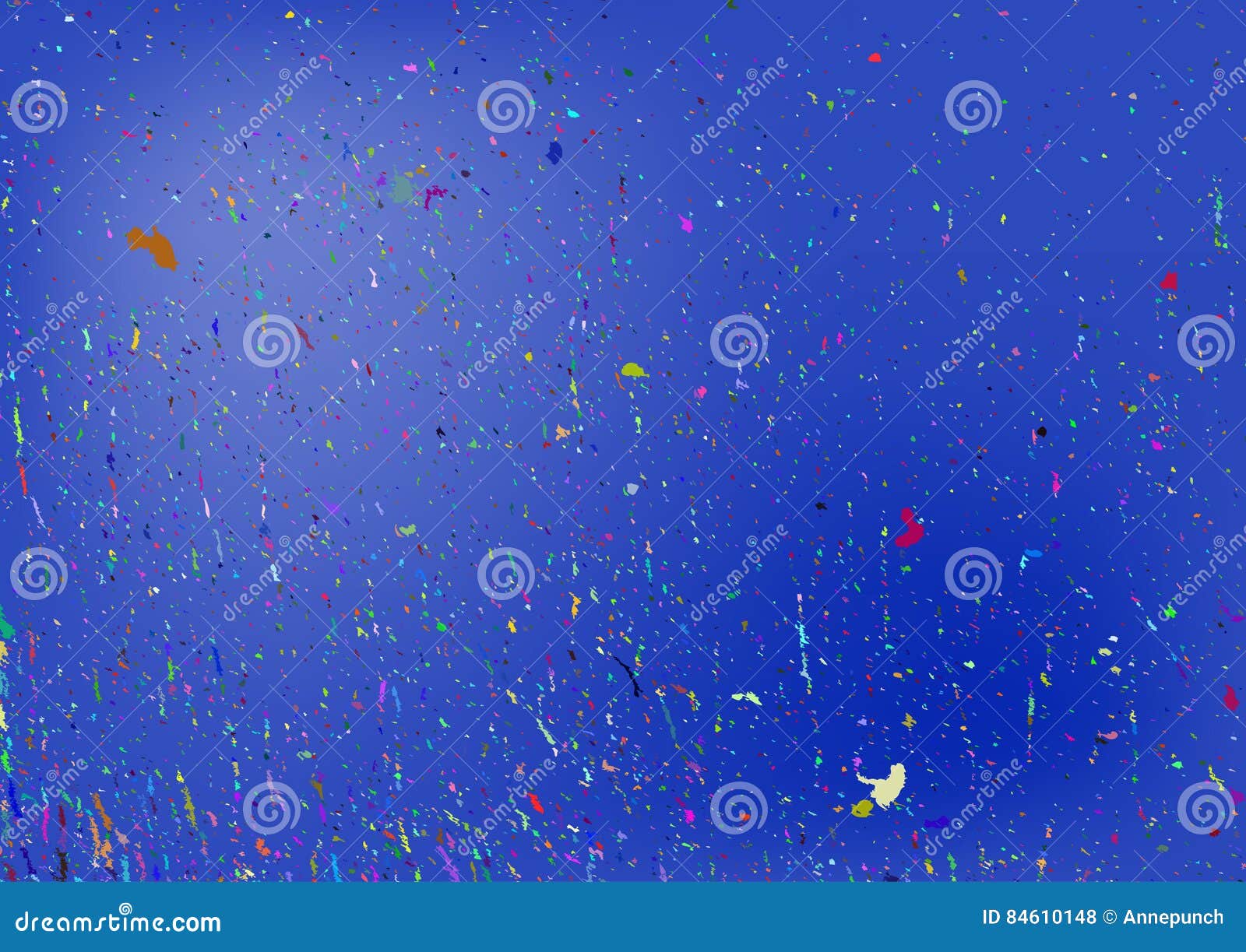 Blue Background with Scattered Colorful Particles. Stock Vector ...