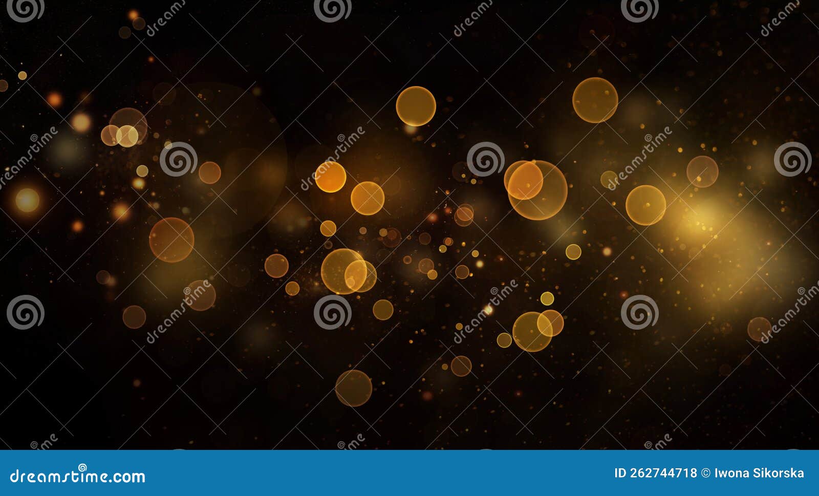 Gold Bokeh Overlay with Glowing Particles Stock Illustration ...