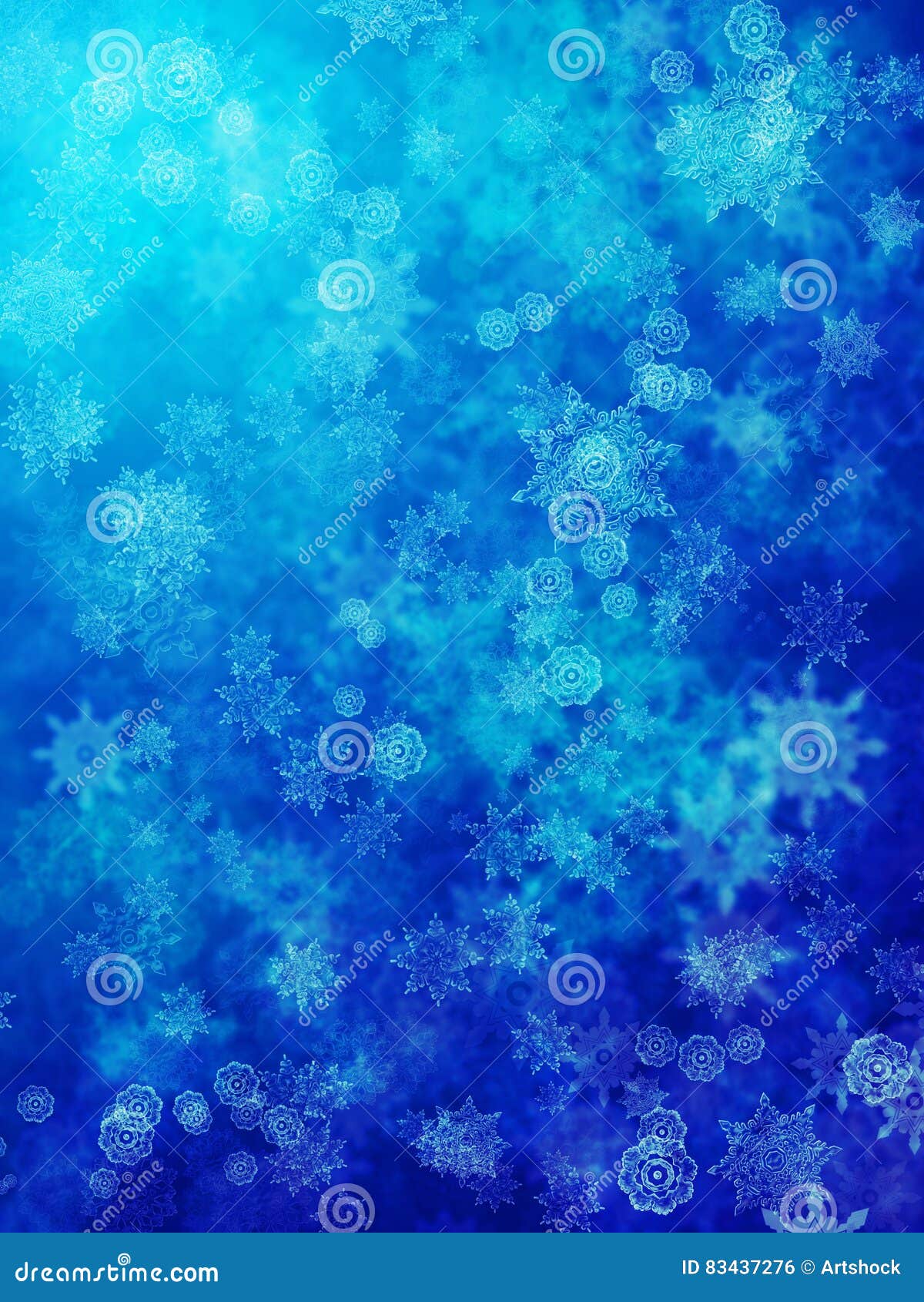Blue Background with Snowflakes Stock Illustration - Illustration of ...