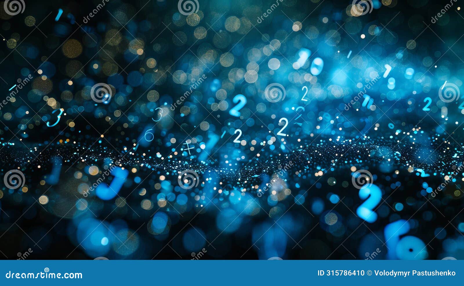 A Blue Background with Sparkles and Numbers Stock Photo - Image of ...