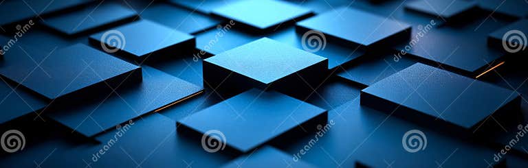 A Blue Background with Squares of Different Sizes Stock Image - Image ...