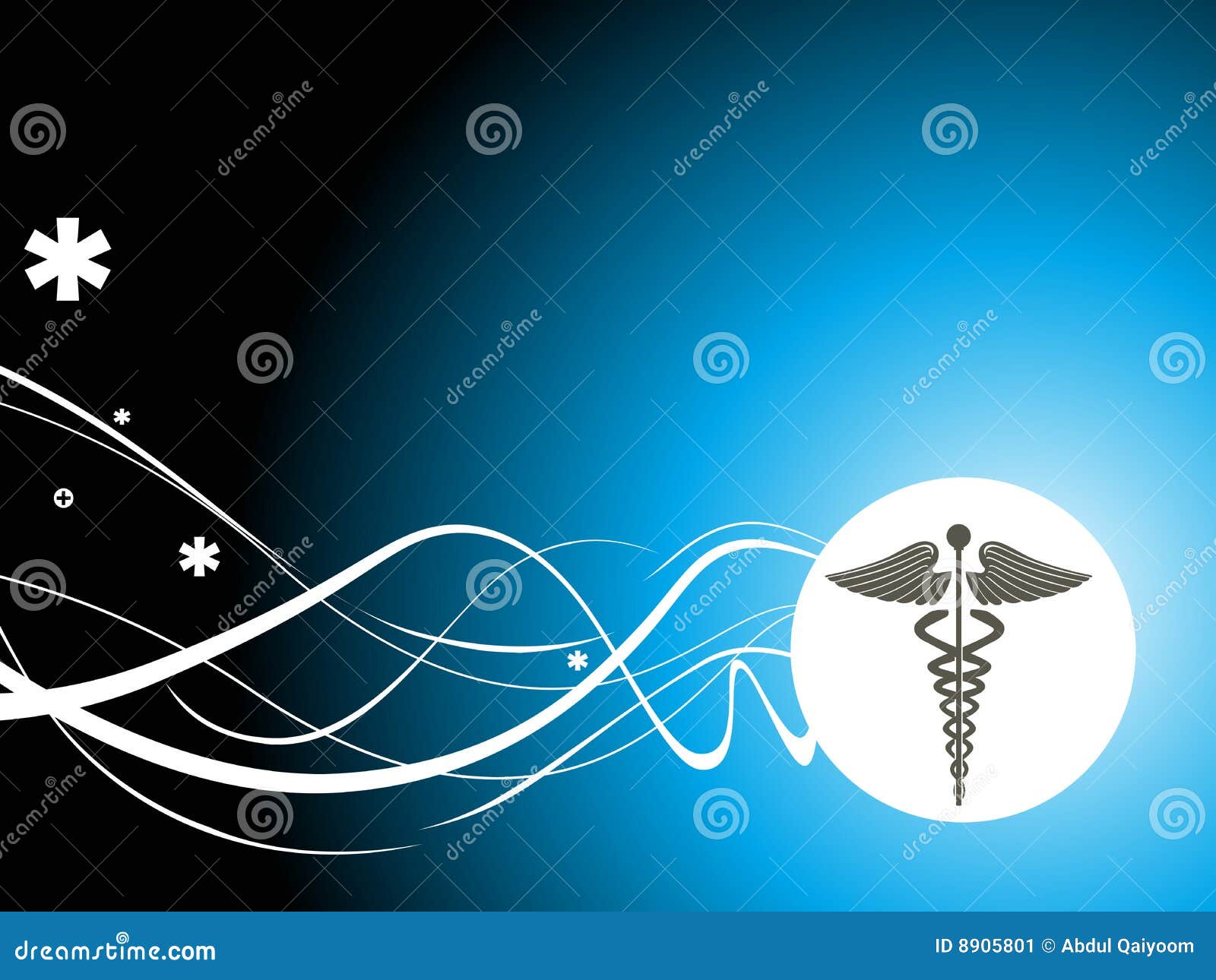 Blue Background with Stripes and Medical Sign Stock Illustration ...