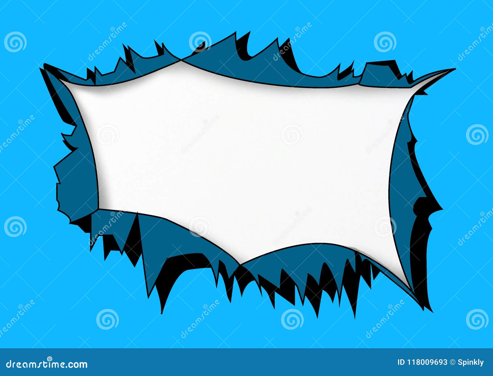Blue Background Tear into White Background Stock Illustration ...