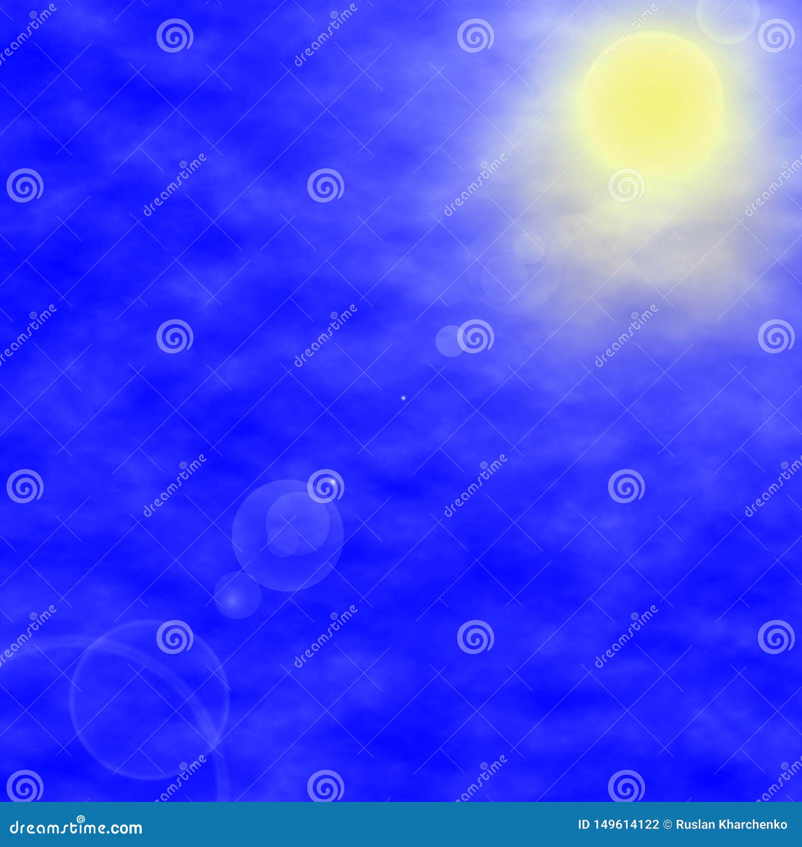 Blue Background with Yellow Sun Stock Photo - Image of crumpled ...