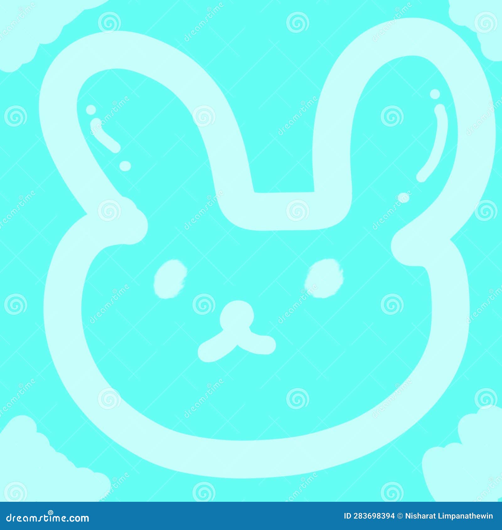 Blue Rabbit Background in Blue Theme Stock Illustration - Illustration ...