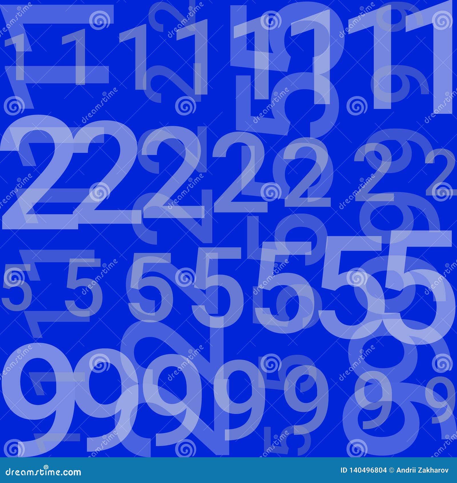 On a Blue Background There are Lines with Numbers. Stock Vector ...