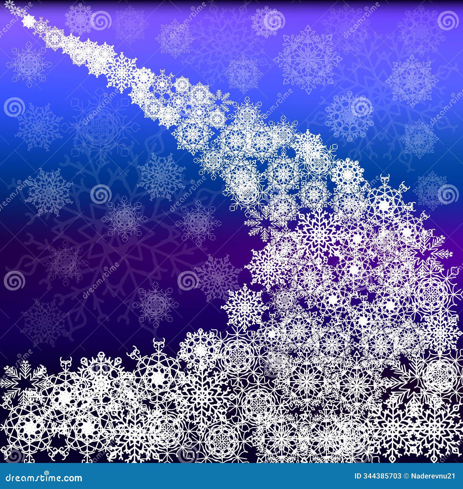 On a Blue Background There are Many Different Snowflakes Stock Vector ...