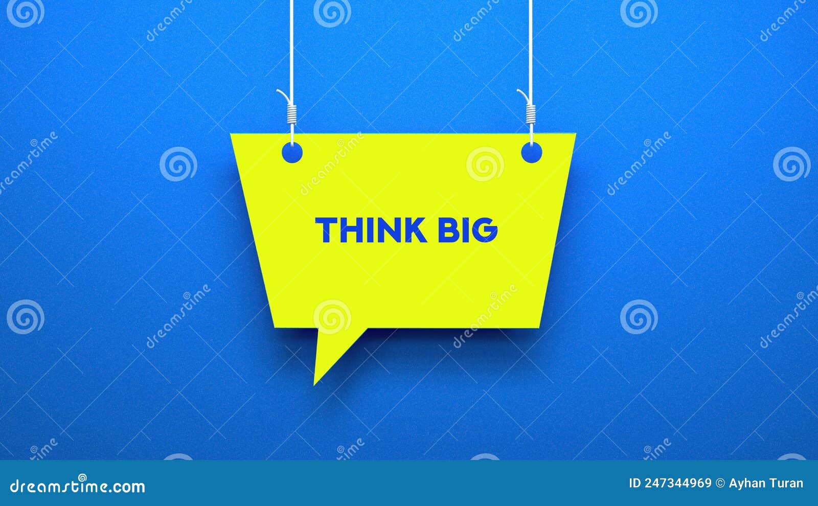 Blue Background and Think Big Concept,hanging Rope Stock Illustration ...