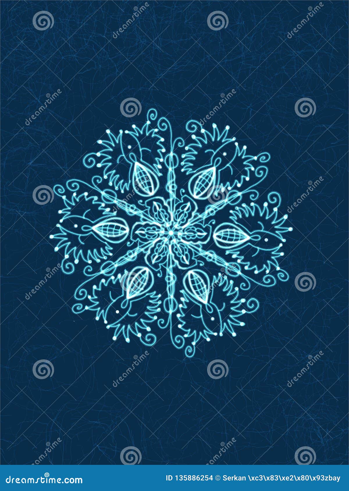 Blue Background and Traditional Pattern Drawing Line Card Textures and ...