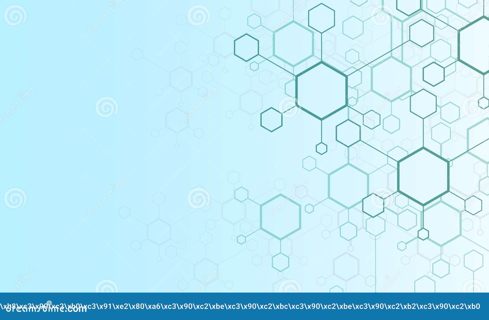 Blue Background with Turquoise Molecular Lattice Pattern Stock Vector ...