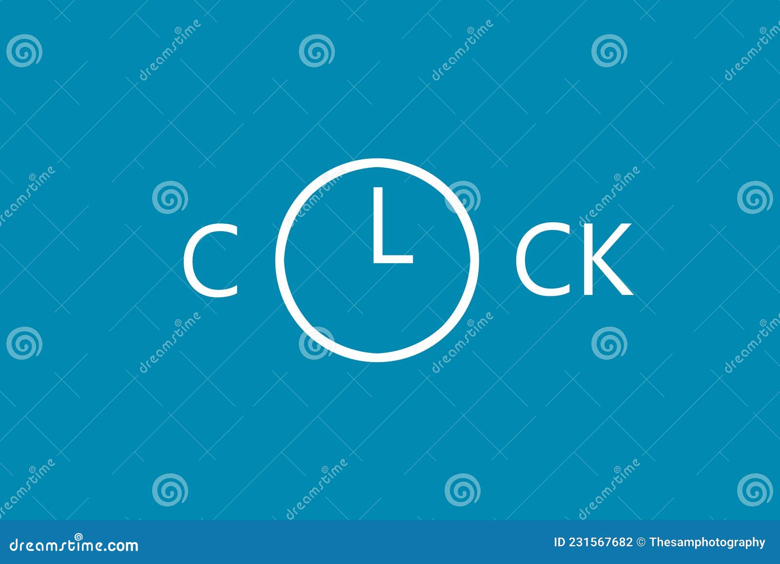 Clock Calligraphy stock illustration. Illustration of design - 231567682