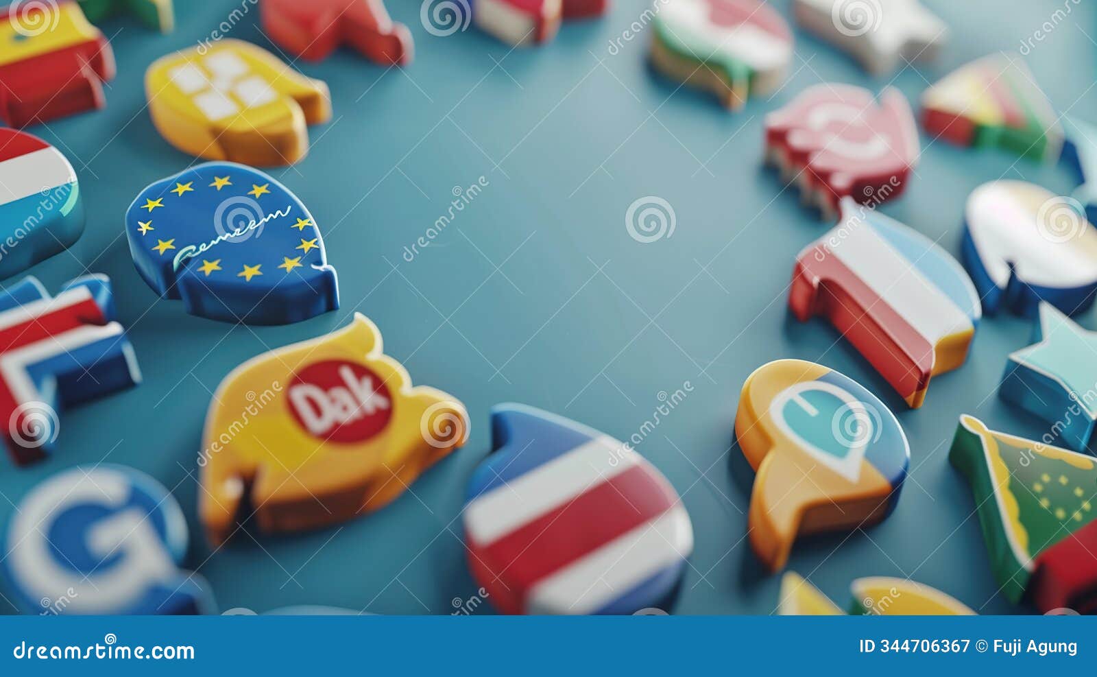 A Blue Background with Various Country Flags Arranged in a Semi-circle ...