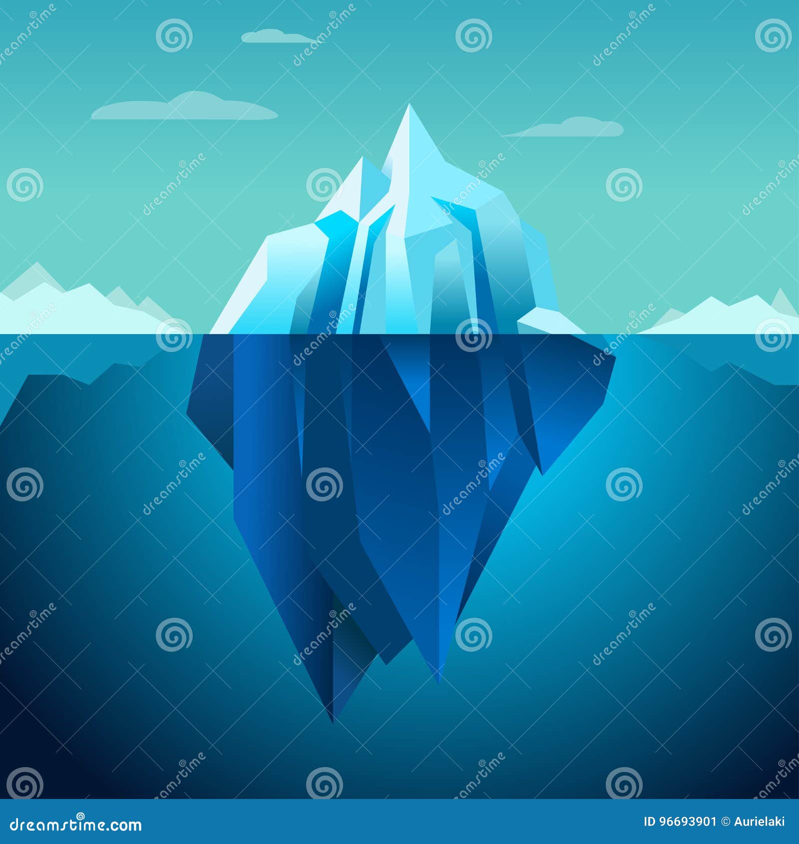 Blue Background Vector Iceberg Stock Vector - Illustration of lights ...