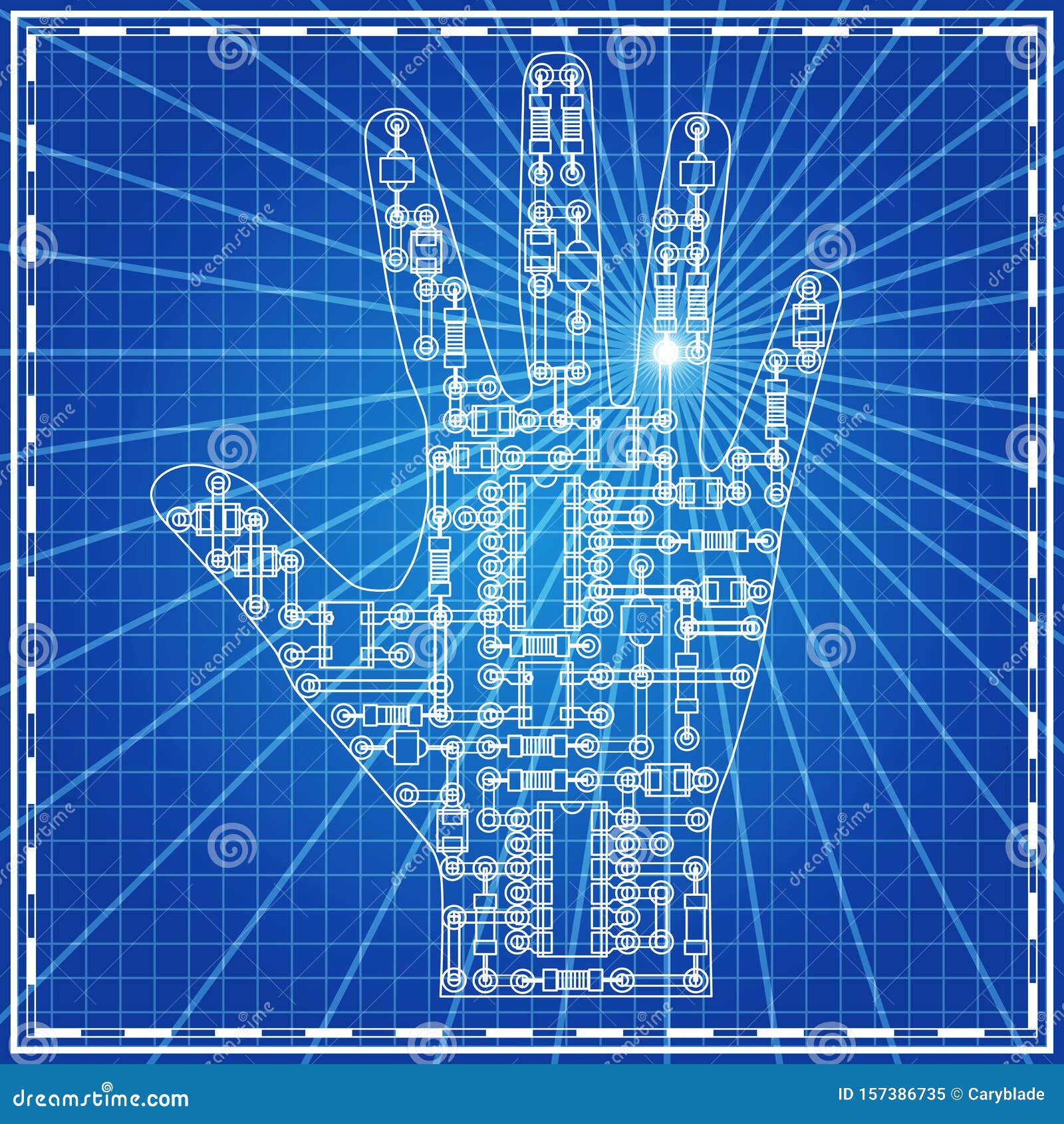 The Electronic Circuit in the Form of Hands. Stock Vector ...