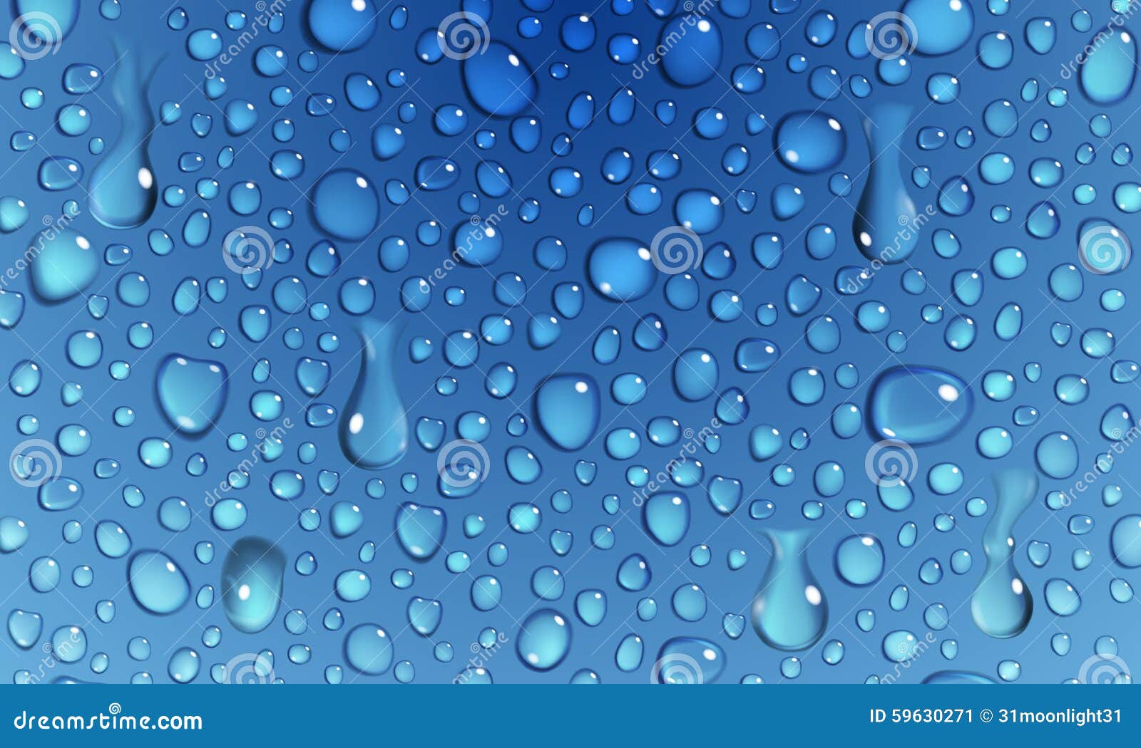 Water Droplets On A Black Background. Seamless Border Cartoon Vector ...