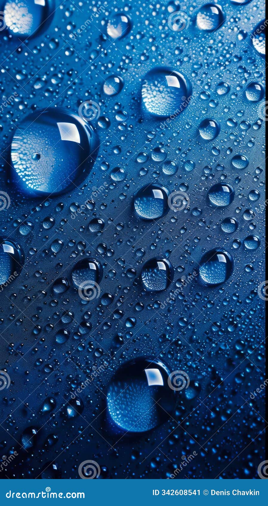 Blue Background, Water Drops, Mobile Phone Wallpaper Stock Image ...