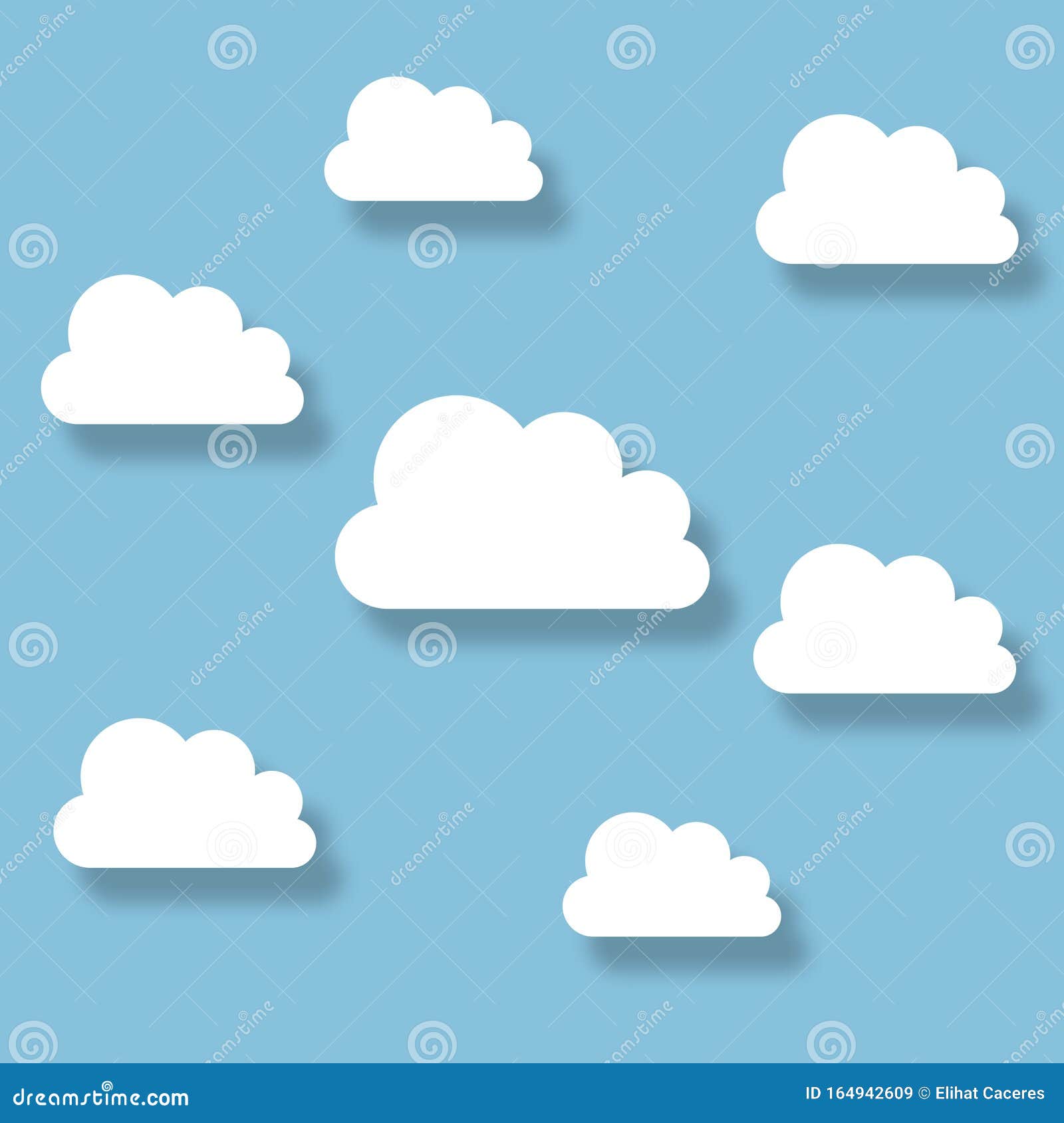 Blue Background and White Clouds Room Stock Illustration - Illustration ... Blue Background and White Clouds Room Stock Illustration - Illustration ...