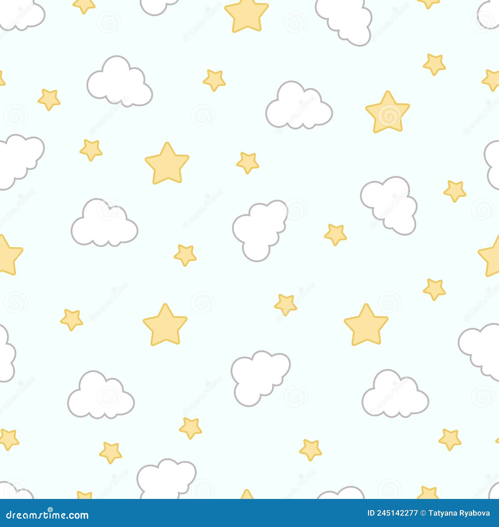 Blue Background with White Clouds and Yellow Stars Stock Vector ... Blue Background with White Clouds and Yellow Stars Stock Vector ...