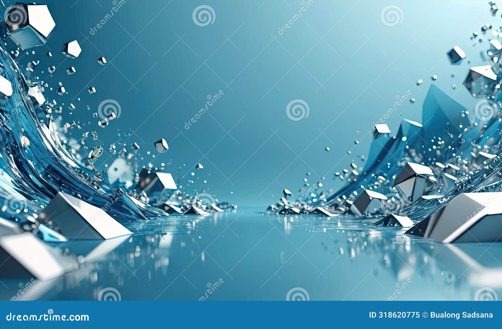 A Blue Background with a White and Grey Object in the Middle. Stock ...