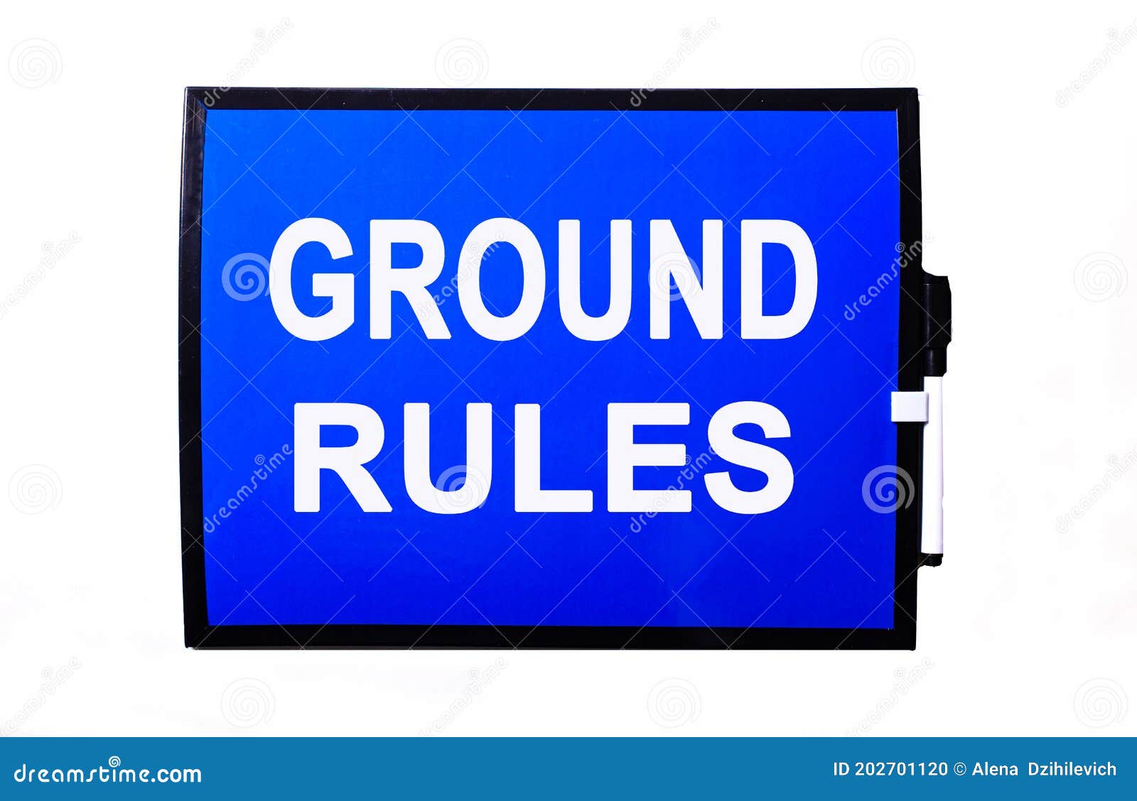 On a Blue Background a White Inscription GROUND RULES Stock Photo ...
