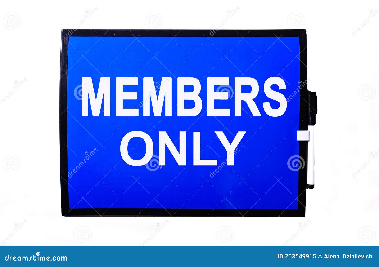 On a Blue Background a White Inscription MEMBERS only Stock Image ...
