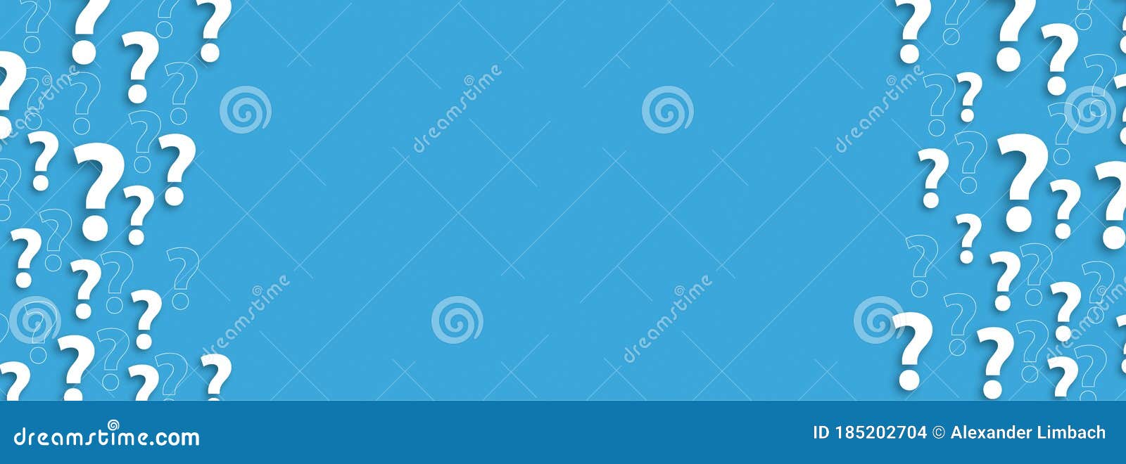 White Question Marks Blue Centre Header Stock Vector - Illustration of ...