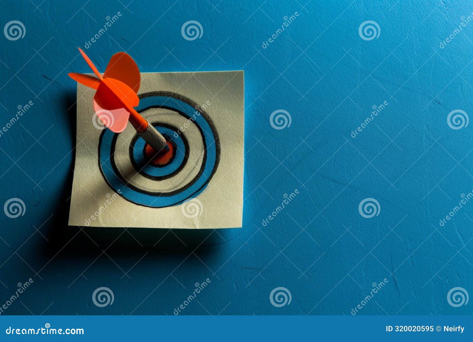 Blue Background with a White Sticky Note Featuring an Image of a Target ...