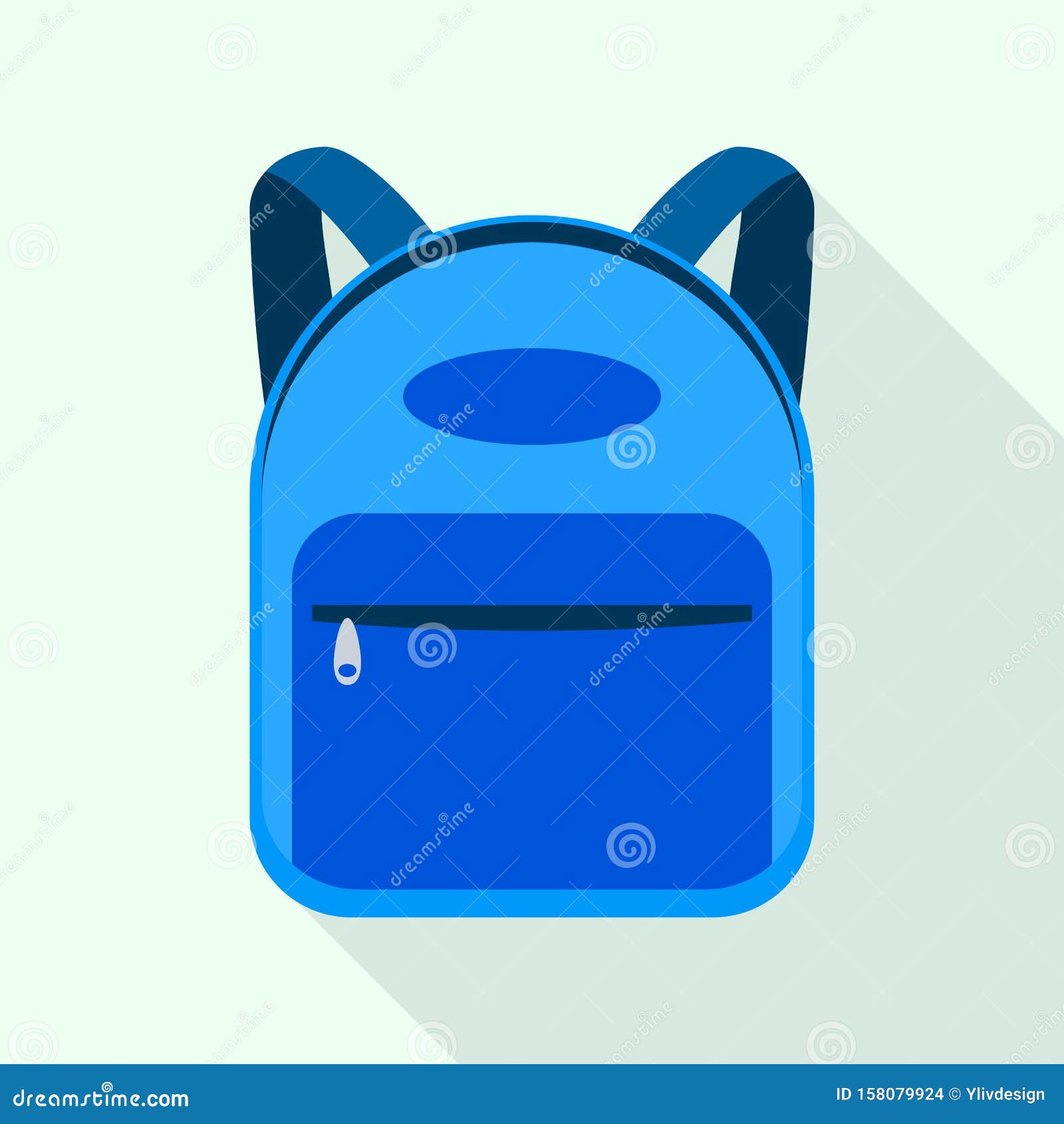 Blue Backpack Icon, Flat Style Stock Vector - Illustration of backpack ...