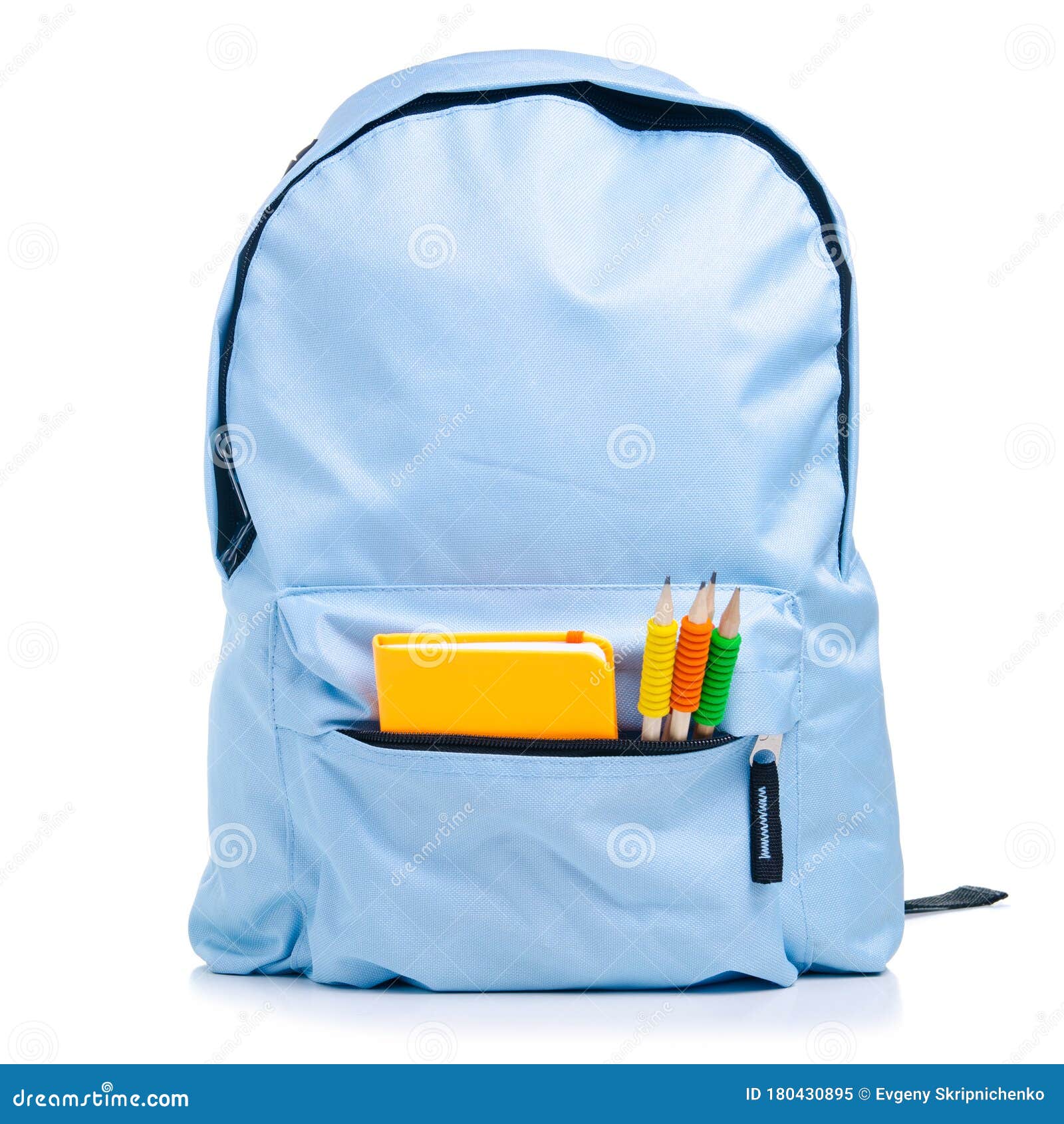 Blue Backpack with School Supplies Stock Image - Image of life, large ...