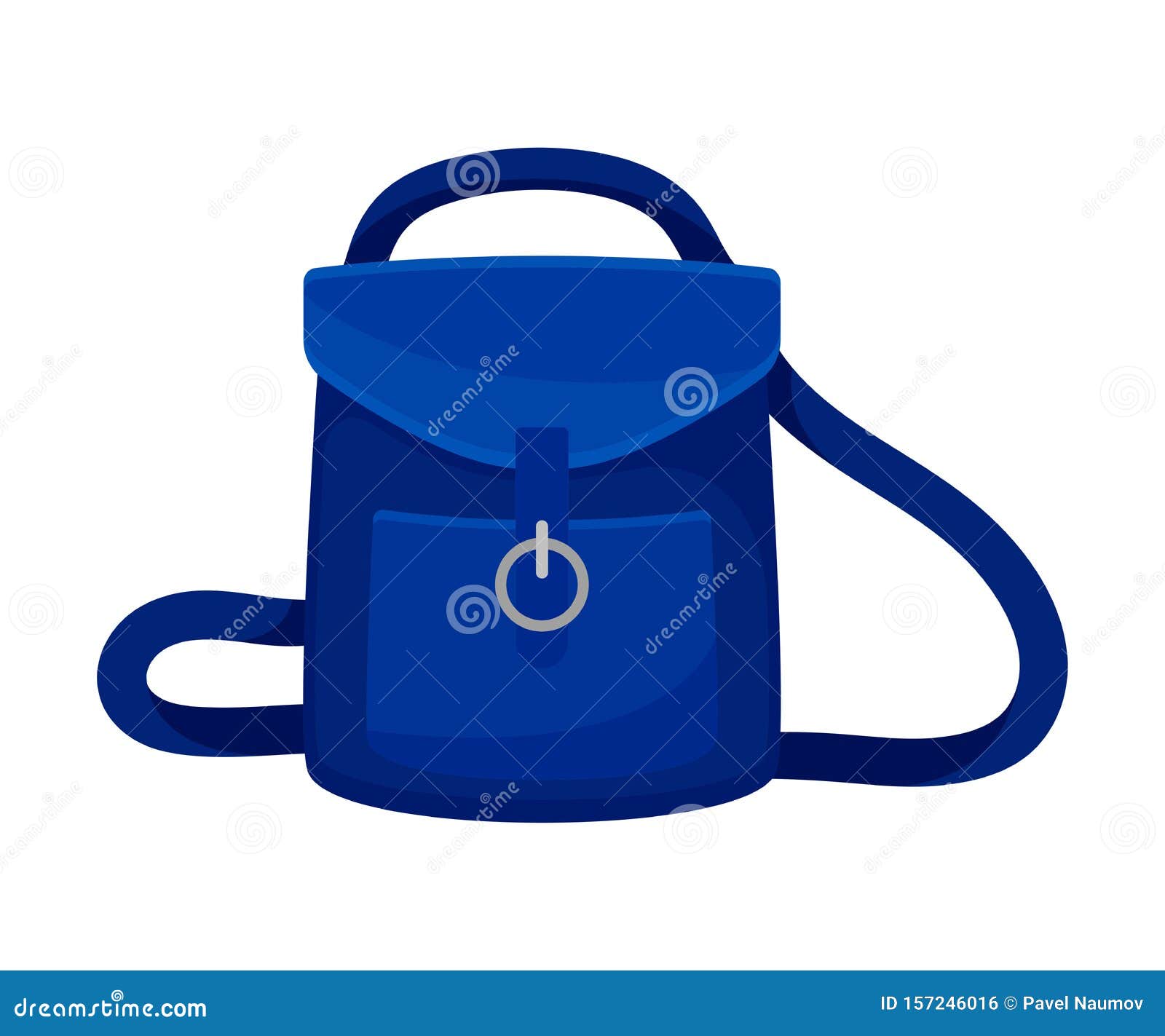 Blue Backpack. Vector Illustration on a White Background. Stock Vector ...