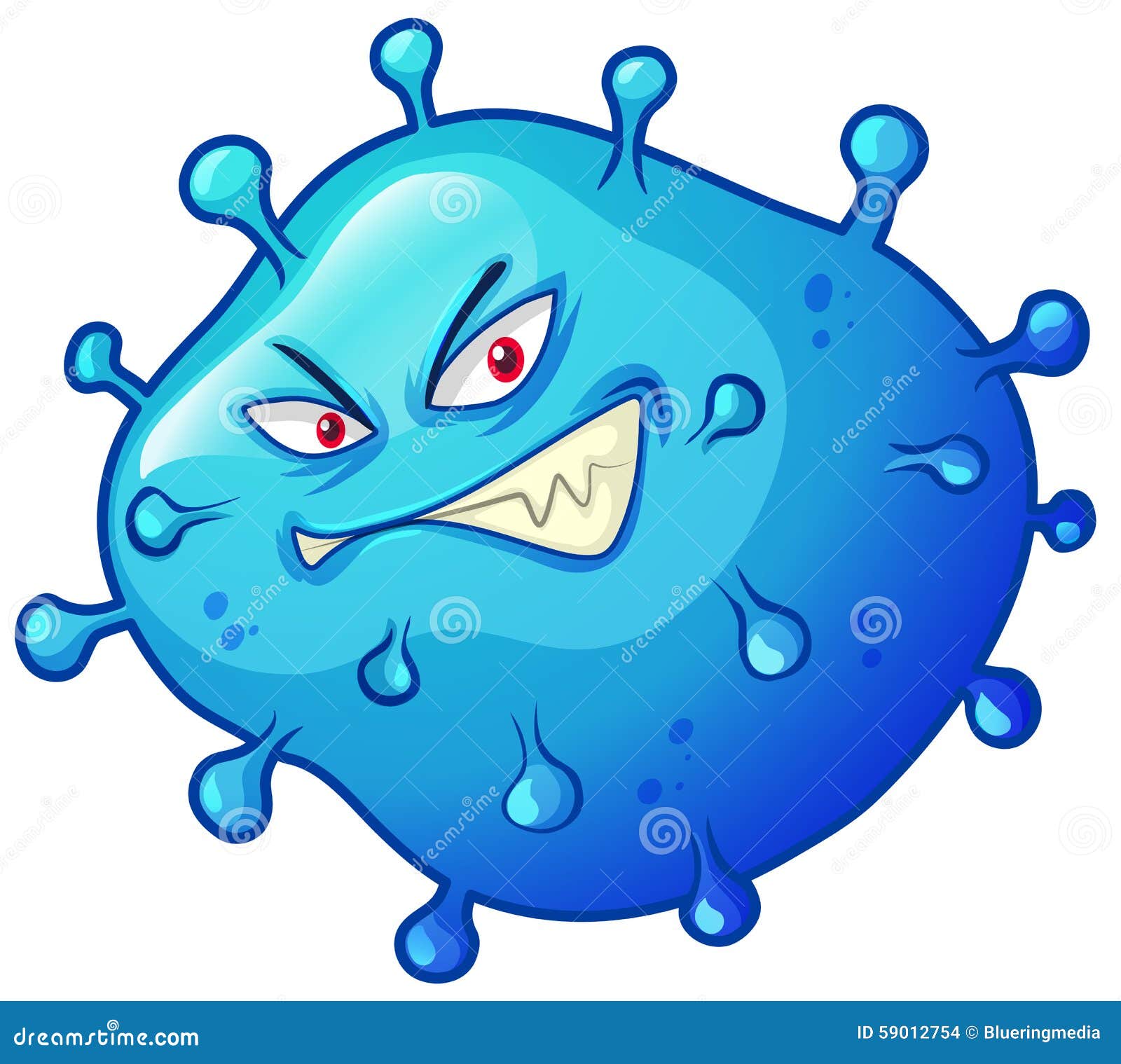 Blue Bacteria Cell Isolated On White Stock Photography | CartoonDealer ...