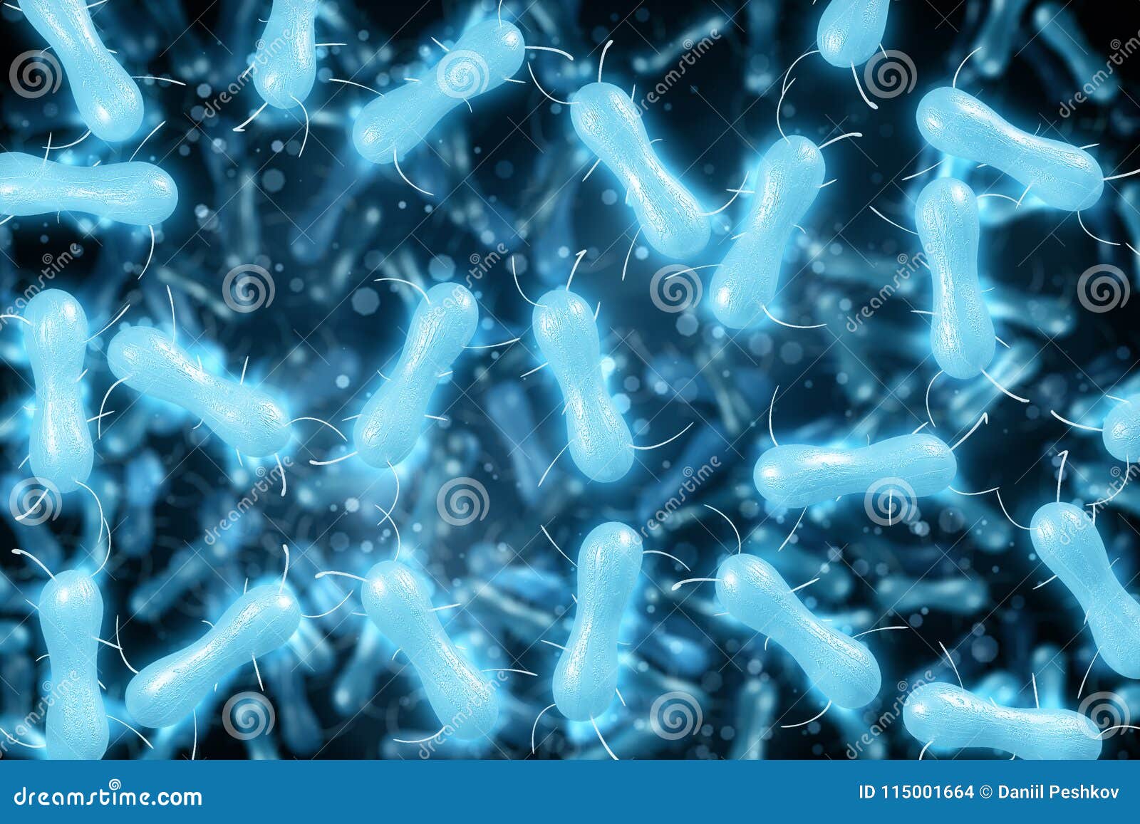 Blue Bacteria Cell Isolated On White Stock Photography | CartoonDealer ...