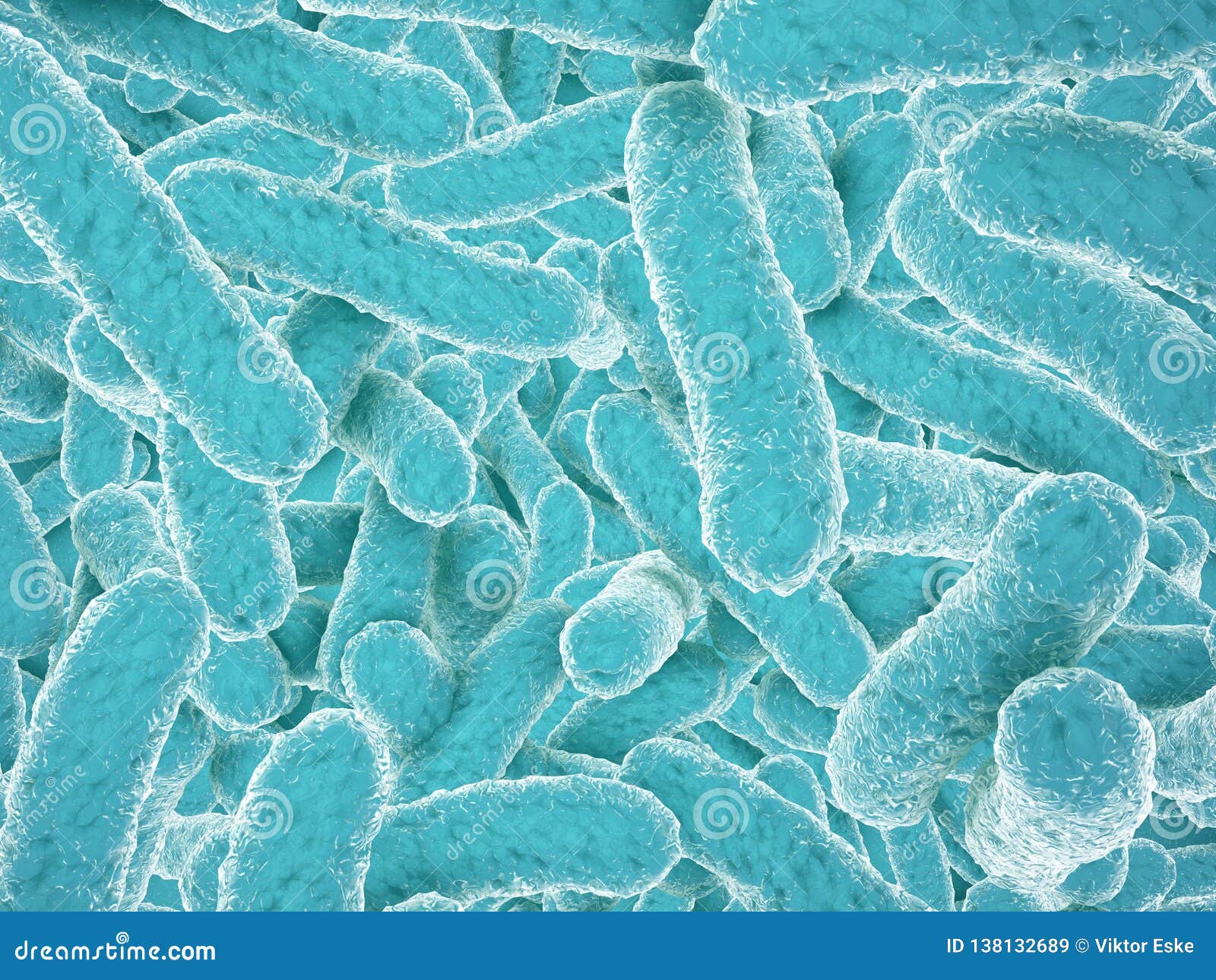 Blue Bacteria on Blue Background Stock Illustration - Illustration of ...