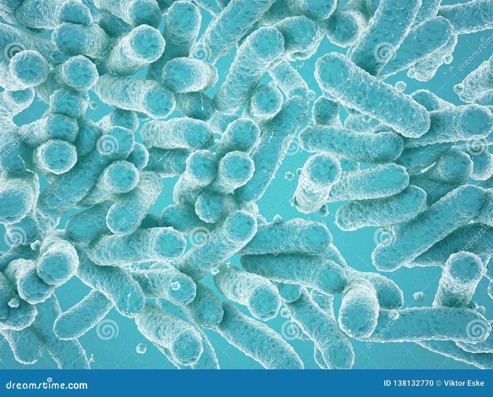 Blue Bacteria on Blue Background Stock Illustration - Illustration of ...