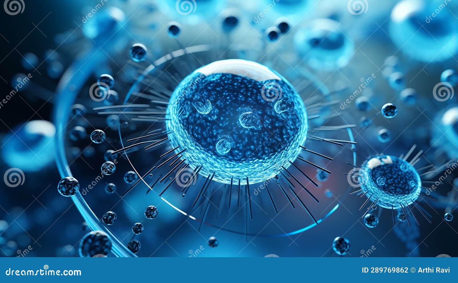 Blue Bacteria Micro Object Microscope View Stock Illustration ...