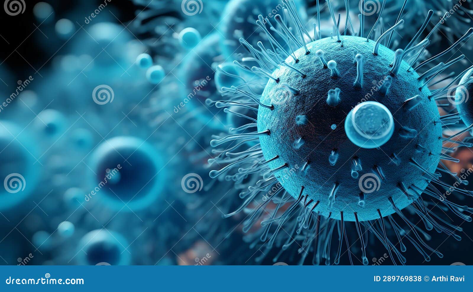 Blue Bacteria Micro Object Microscope View Stock Illustration ...