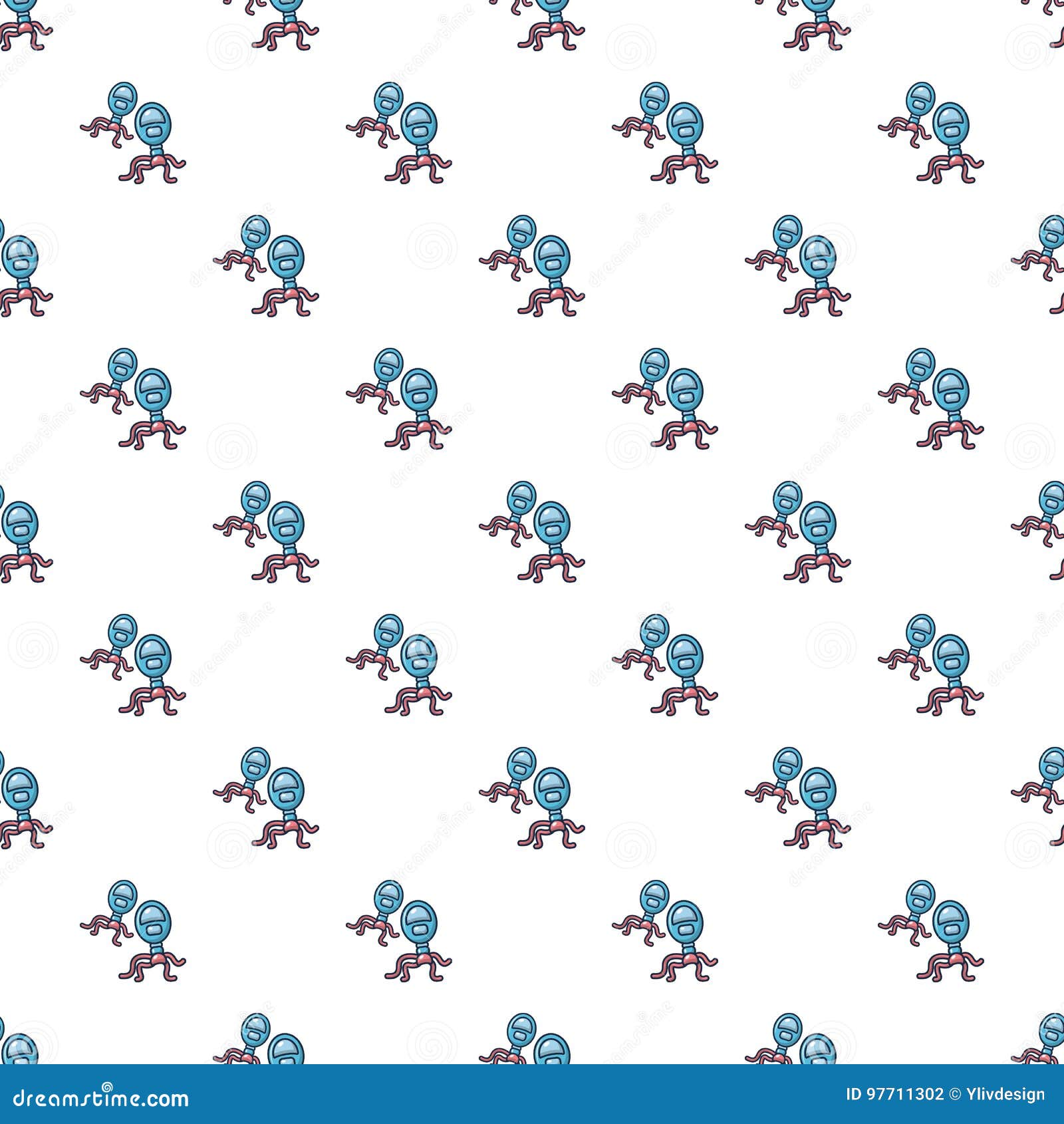 Blue Bacteria Pattern Seamless Stock Vector - Illustration of infection ...