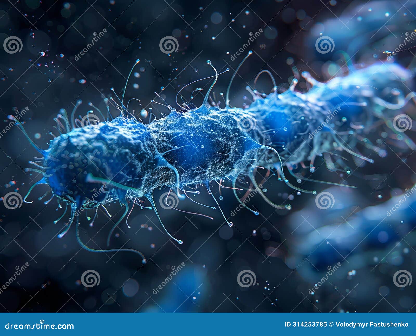 A Blue Bacteria is Shown in the Water Stock Image - Image of ...
