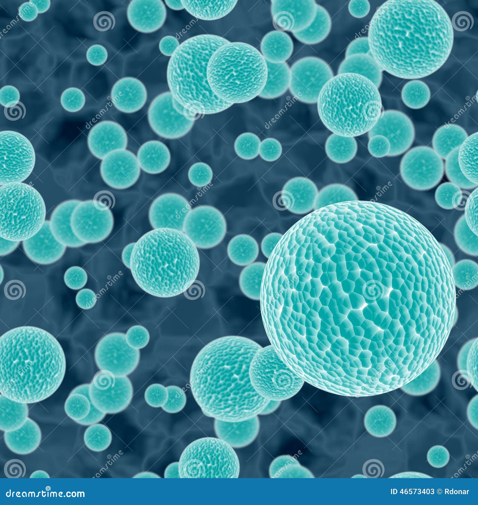 Blue Bacteria or Virus Spheres in Blue Space, Generated Texture Stock ...