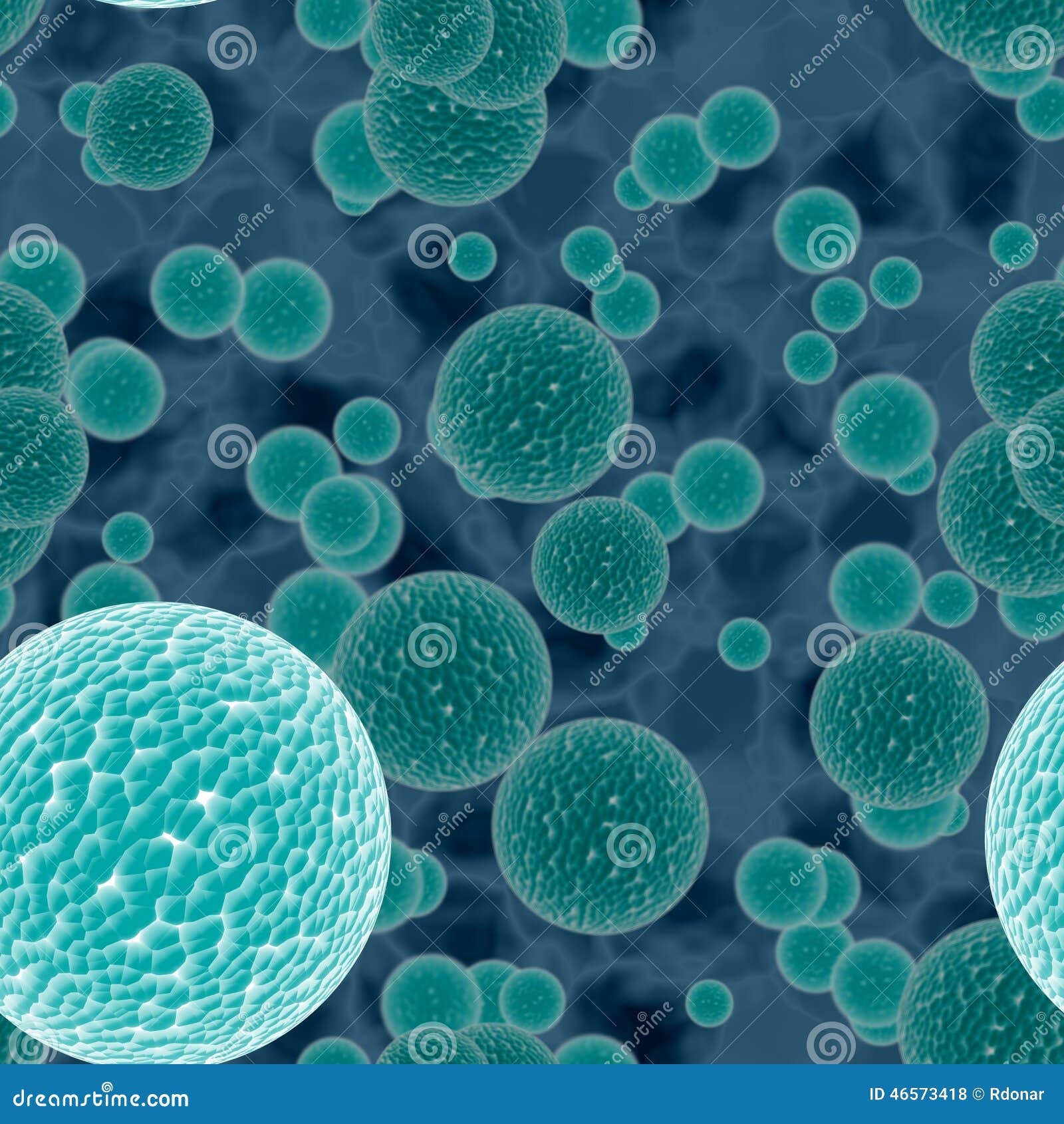 Blue Bacteria or Virus Spheres in Blue Space, Generated Texture Stock ...