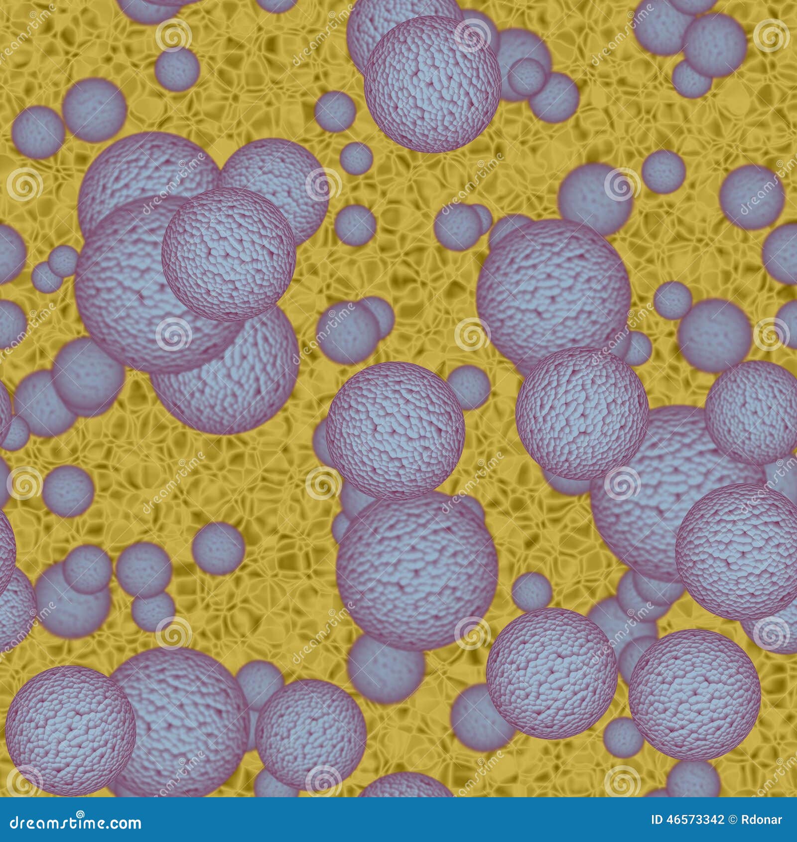 Blue Bacteria or Virus Spheres in Yellow Space, Generated Texture Stock ...