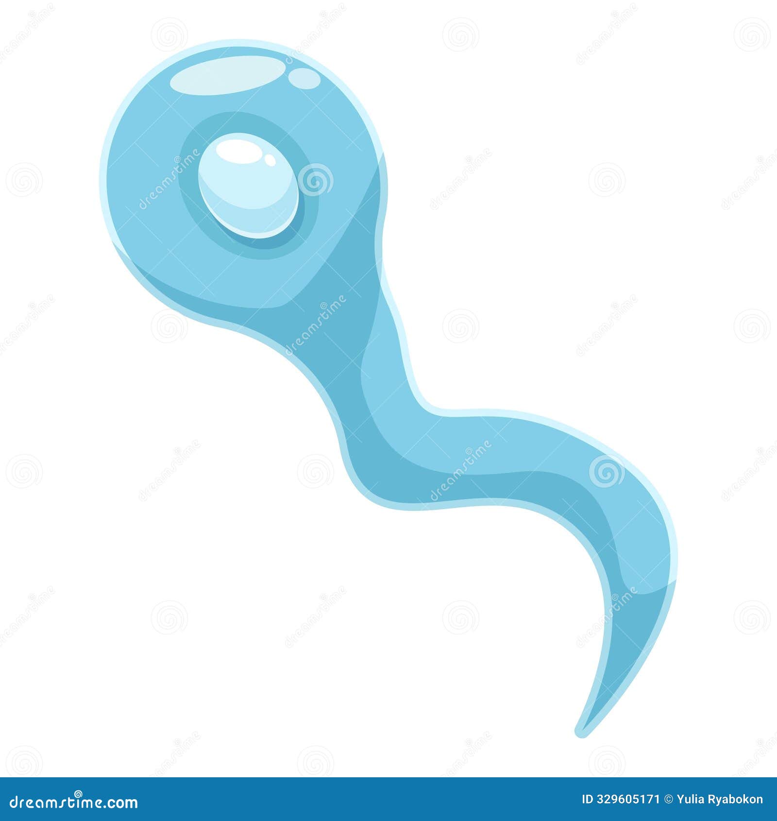 Blue Bacteria or Virus Swimming with a Tail Stock Vector - Illustration ...