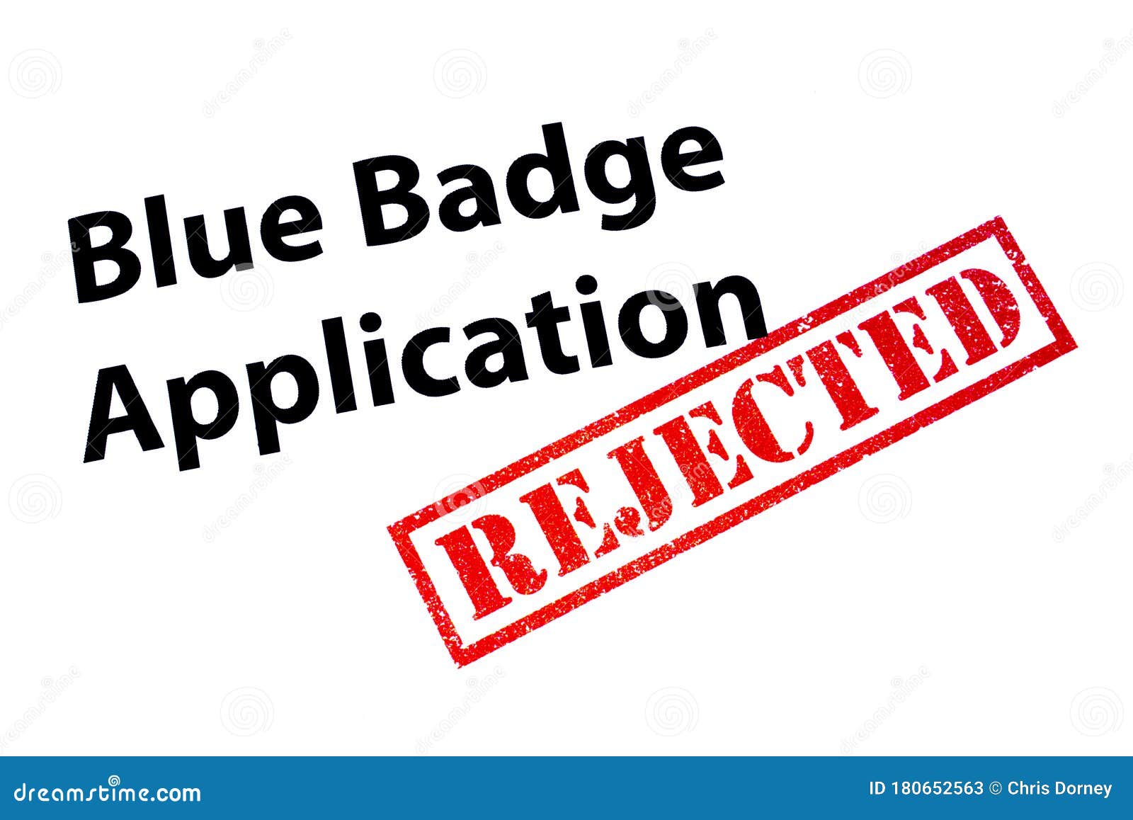 Blue Badge Application Rejected Stock Illustration - Illustration of ...